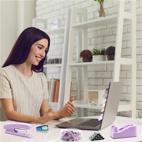 Office | Purple Office Suppliessetstapler And Tape Dispenser Setoffice ...